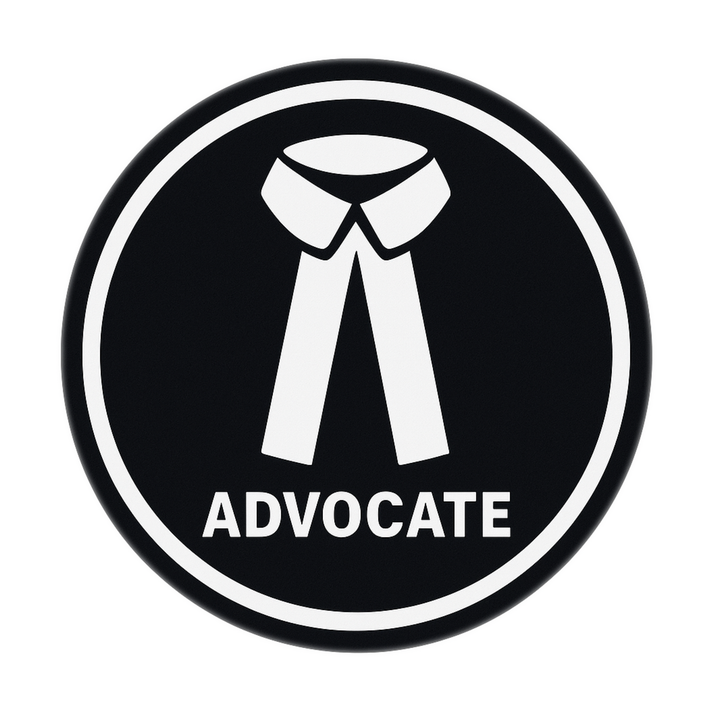 Smeeps Advocate Symbol Vinyl Sticker – 15.24 cm Round Black & White La ...