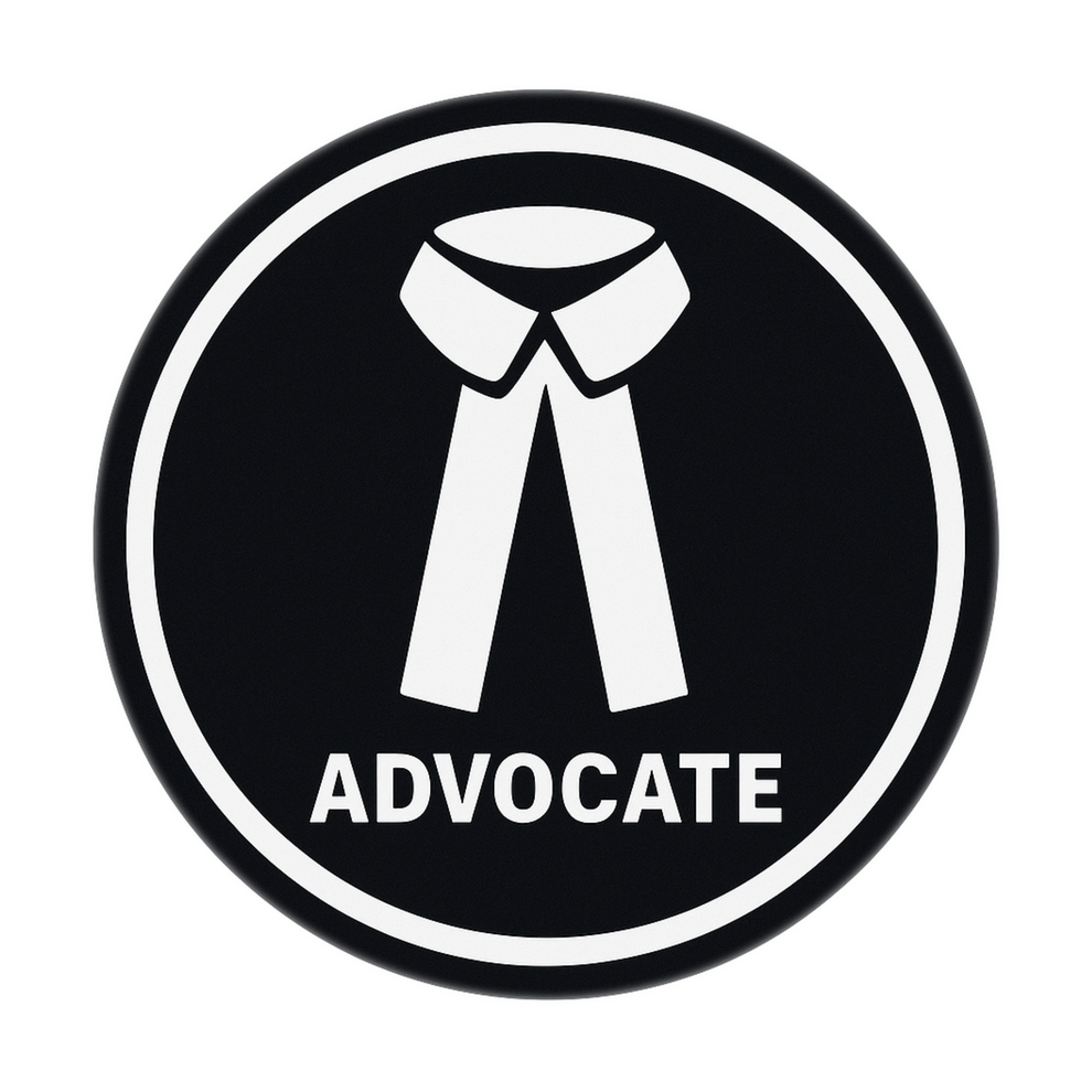 Smeeps Advocate Symbol Vinyl Sticker – 15.24 cm Round Black & White La ...